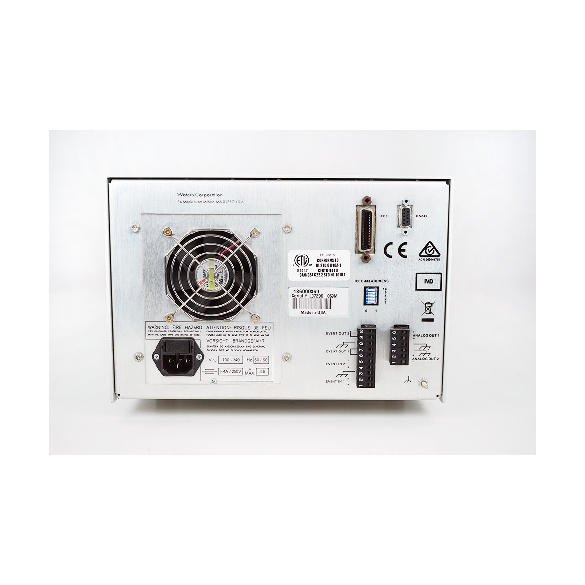 Waters 2996 DAD PDA Photodiode Diode Array Detector 2695 2795 HPLC 18 ...